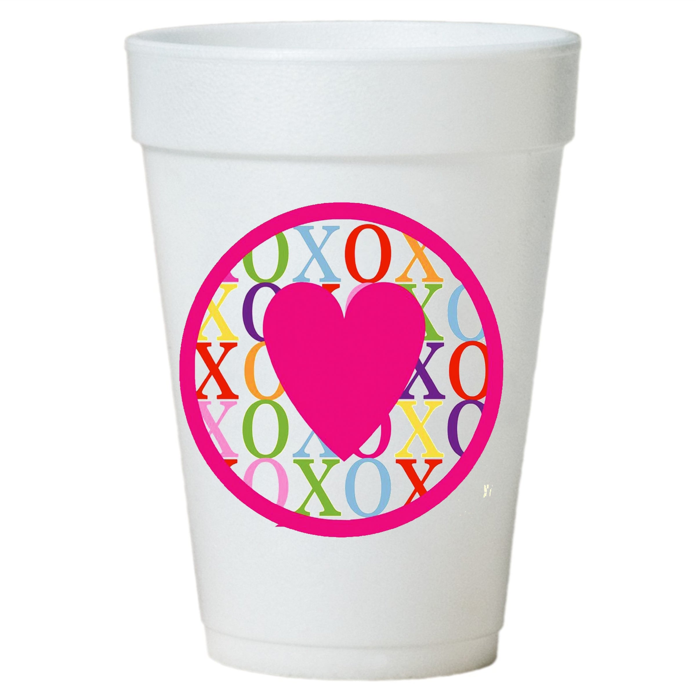 Valentine Party Cups | Love & Kisses Styrofoam 16oz – Preppy Mama