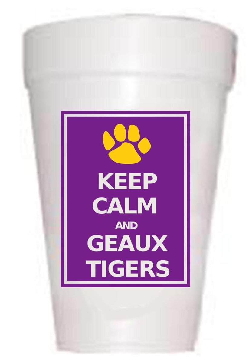 LSU Keep Calm Styrofoam Tailgating Cups-Louisiana Tailgating Cups ...